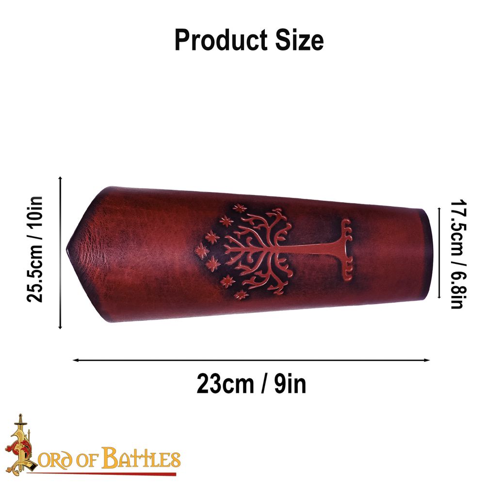 Tree of Gondor Leather Bracers - Red| Make Your Own Medieval