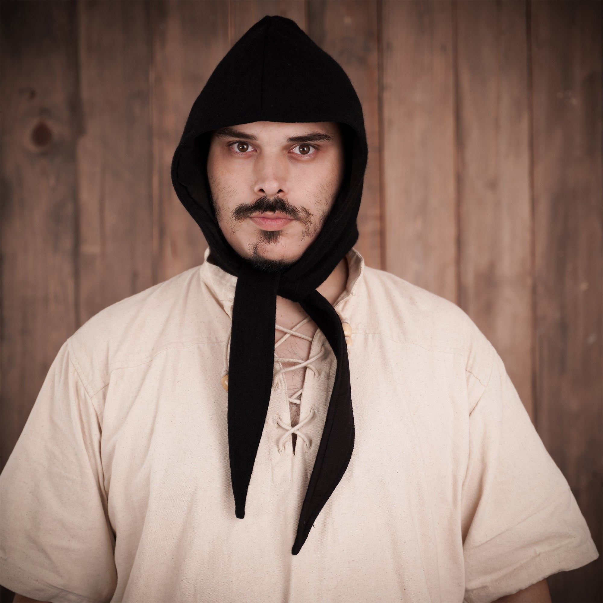 Medieval Peasant’s Cap - Black Wool| Make Your Own Medieval