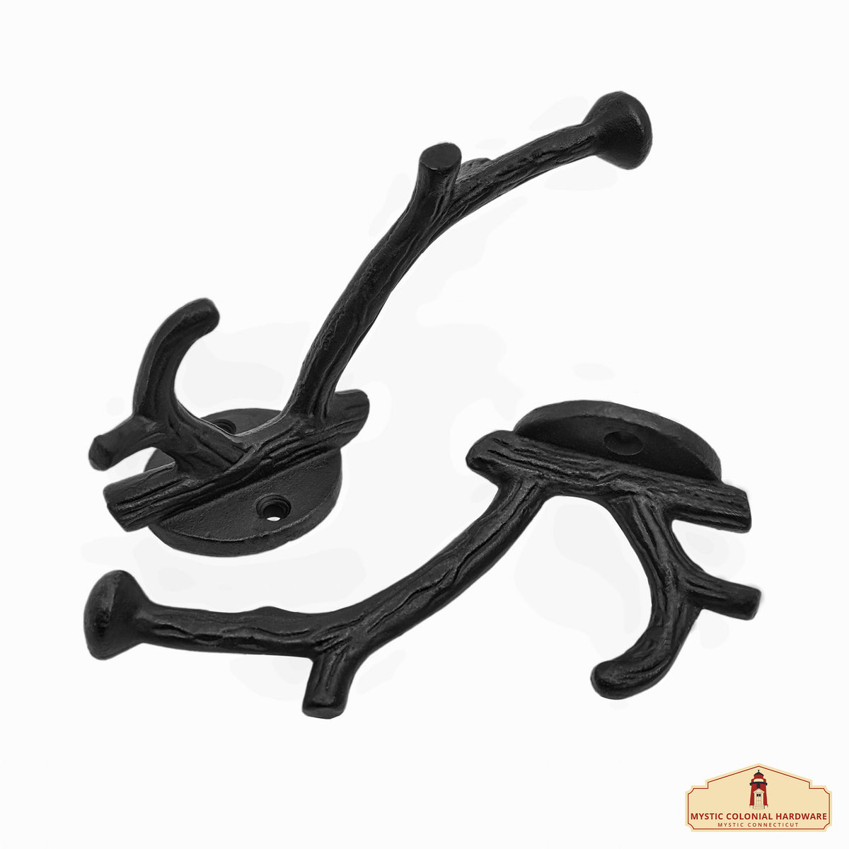 Rustic Cast Iron Tree Branch Wall Hooks – Set of 2| Make Your Own Medieval