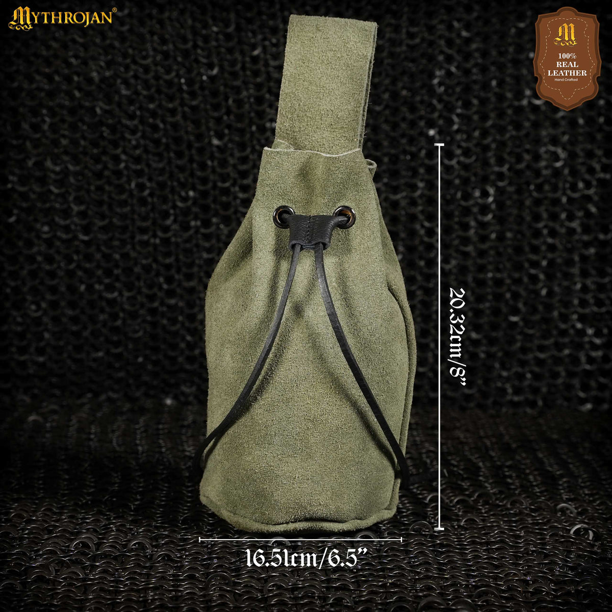Medieval Drawstring Belt Bag - Green| Make Your Own Medieval