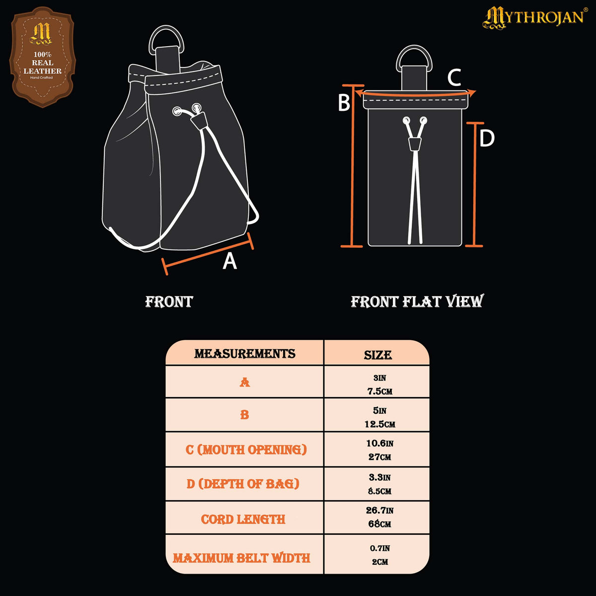 Medieval Drawstring Belt Bag - Grey| Make Your Own Medieval
