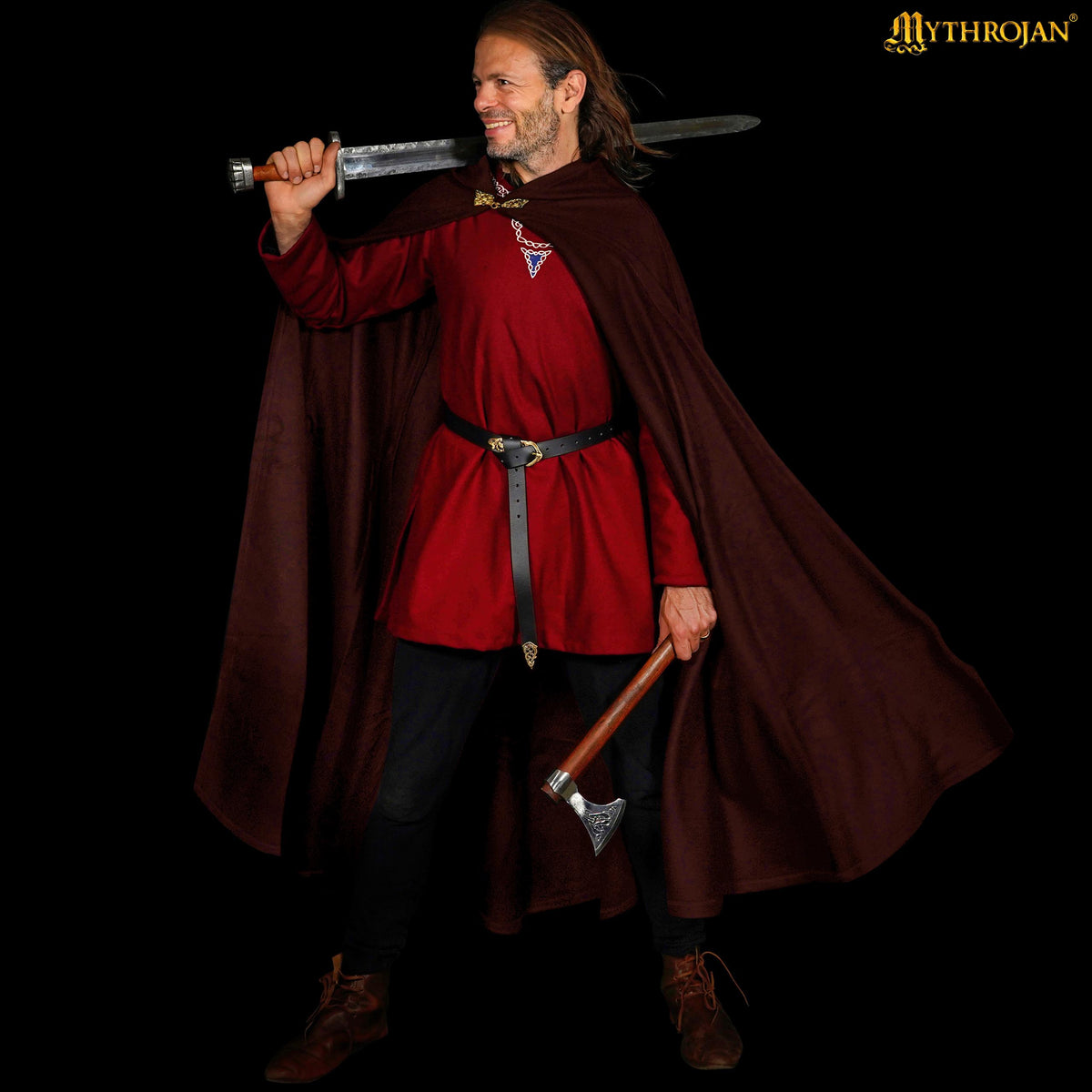 Brown Wool Cape With Brass Viking Clasp| Make Your Own Medieval