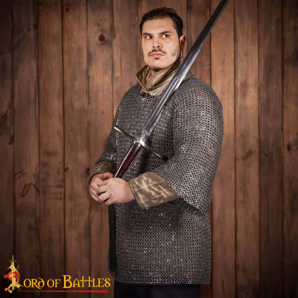 Chainmail Haubergeon Shirt – Riveted and Alternating, 9mm 17 gauge ...