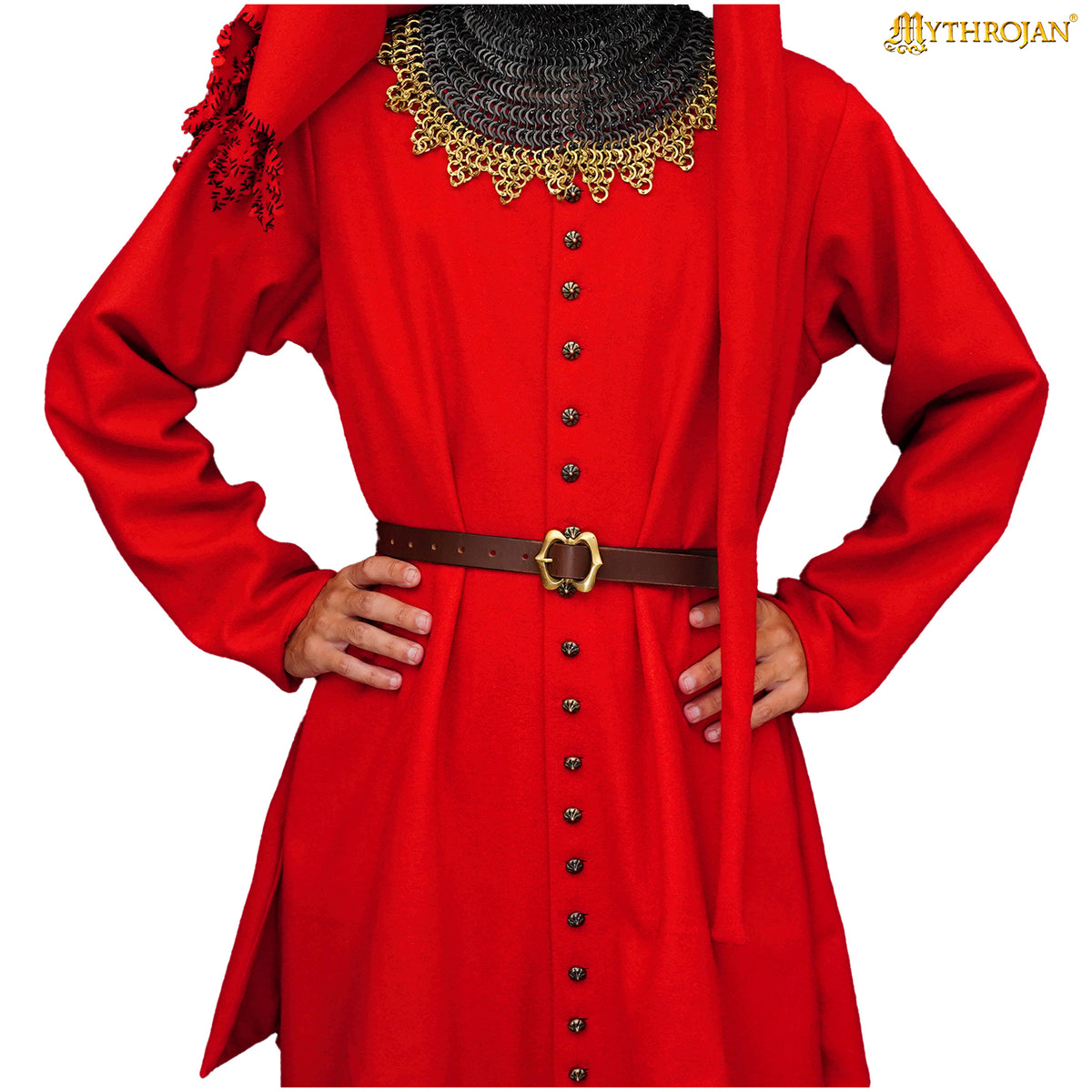 Houppelande Livery Wool Coat - Red| Make Your Own Medieval