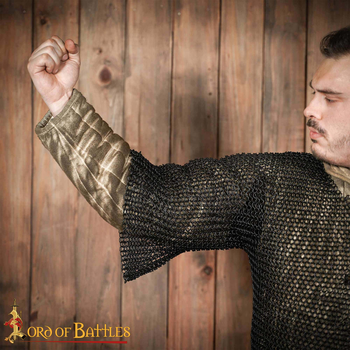 Chainmail Haubergeon – Butted, 10mm 16G Black Rings| Make Your Own Medieval