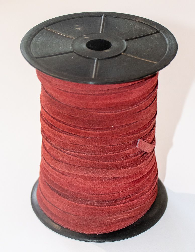 Leather Cord - Red - 5mm Wide - 50 Meter Roll| Make Your Own Medieval