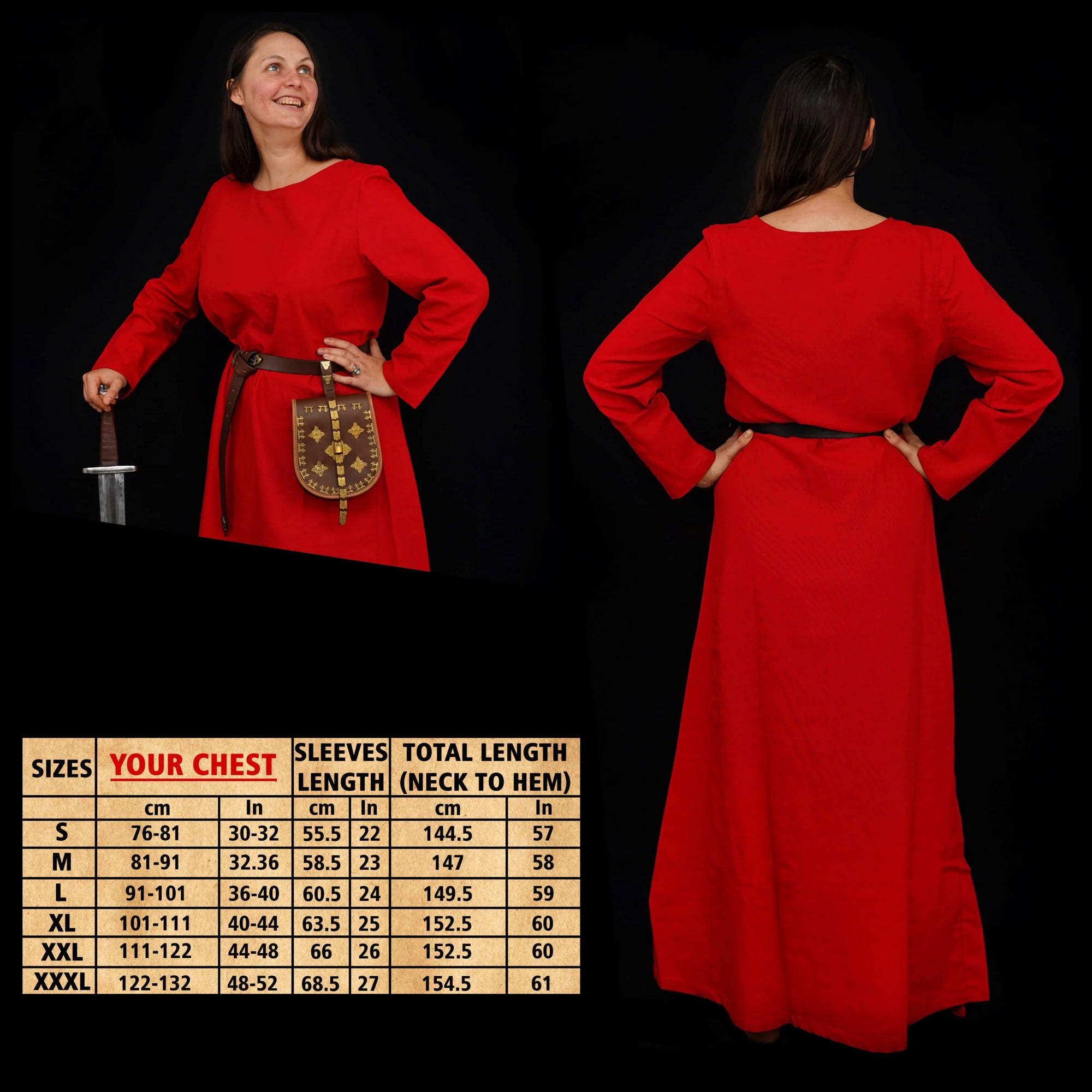 Medieval Dress - Red Cotton| Make Your Own Medieval