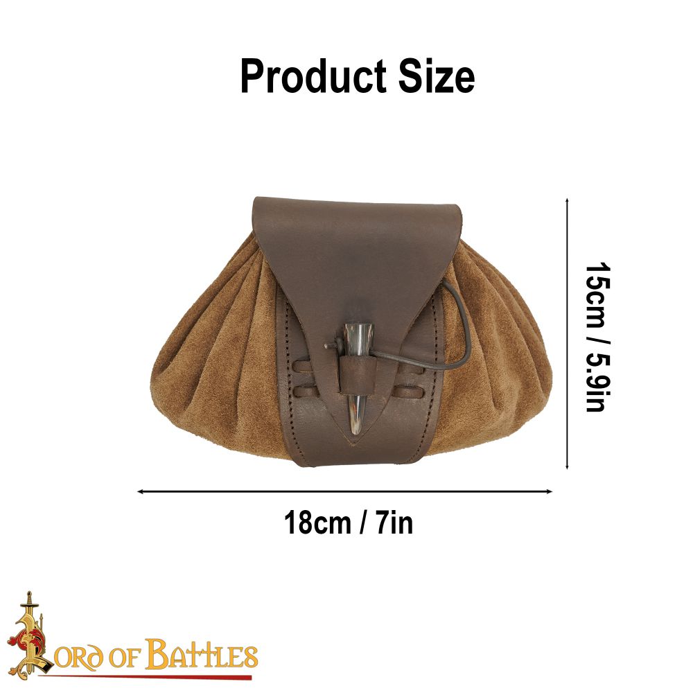 Renaissance Leather Bag with Toggle - Brown| Make Your Own Medieval