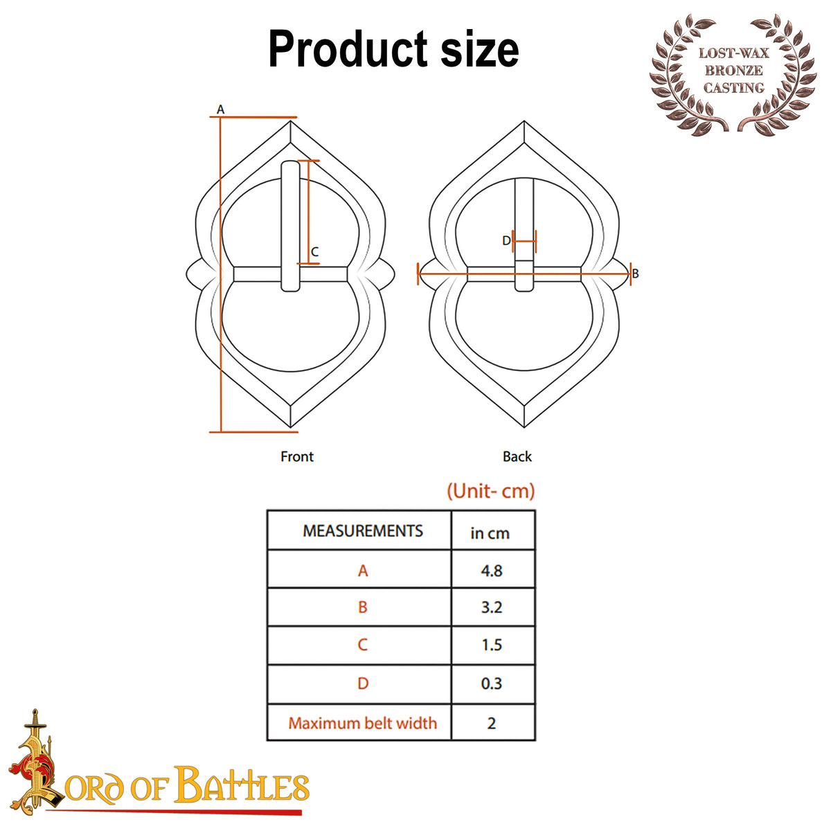 1350 - 1700 Armour Buckle Bronze- 20mm Strap Width| Make Your Own Medieval