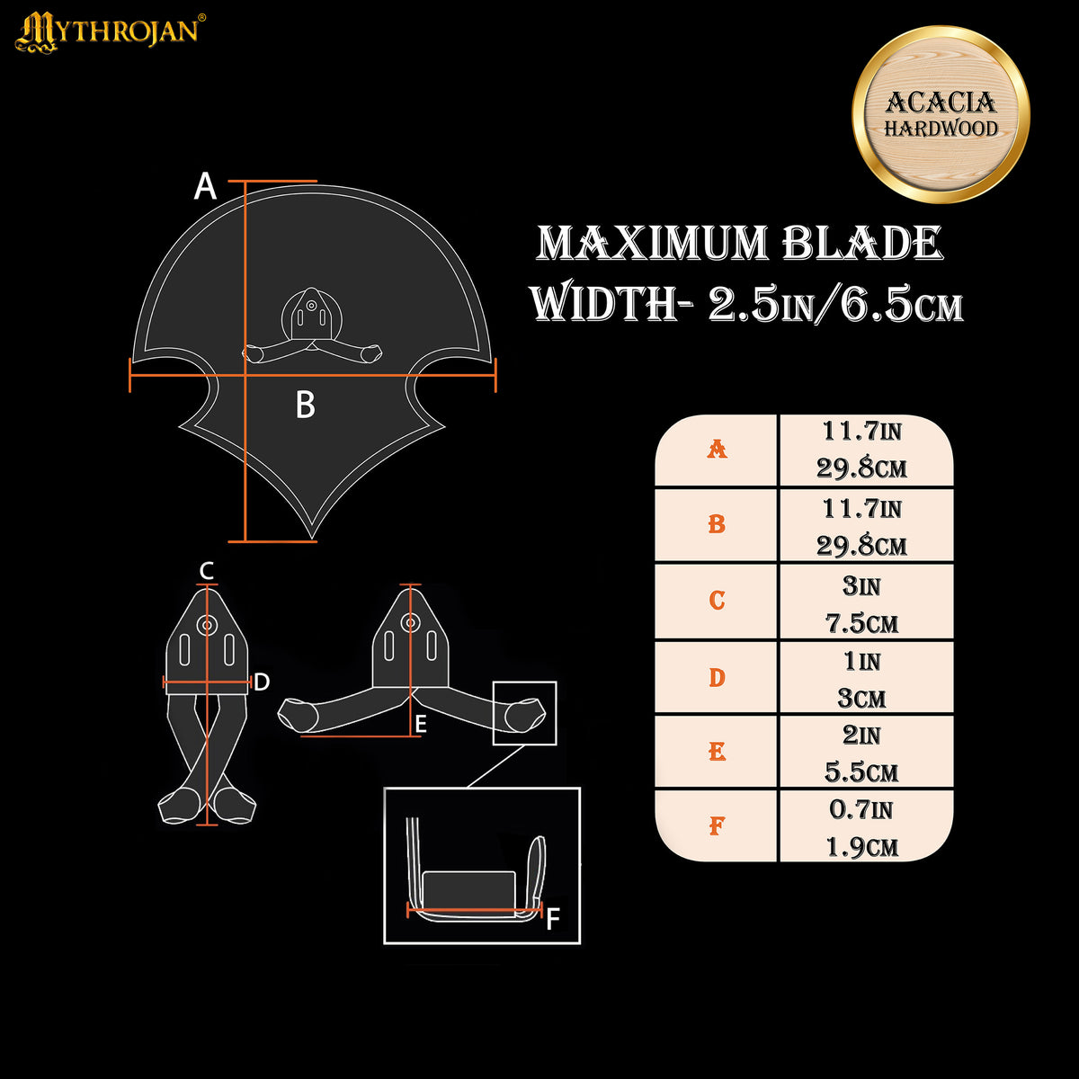Handwood Sword Plaque with 15mm & 20mm Screw| Make Your Own Medieval