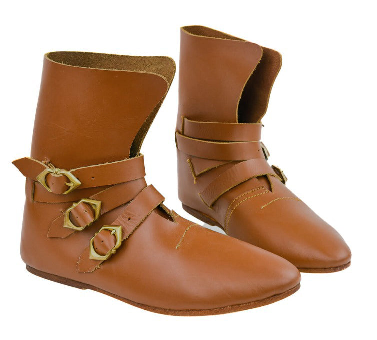 Medieval Brown Boot with Three Buckles| Make Your Own Medieval