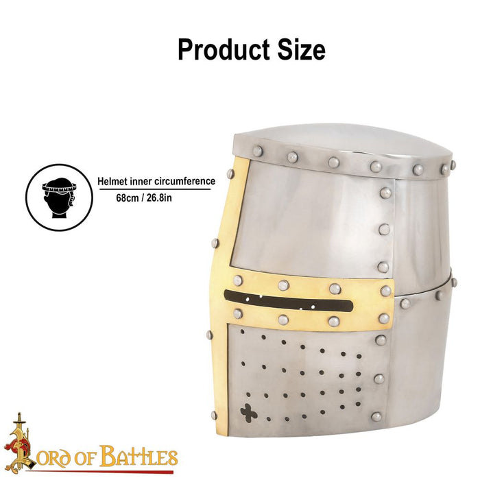 Topfhelm Medieval Great Helm Reproduction- 16 Gauge| Make Your Own Medieval