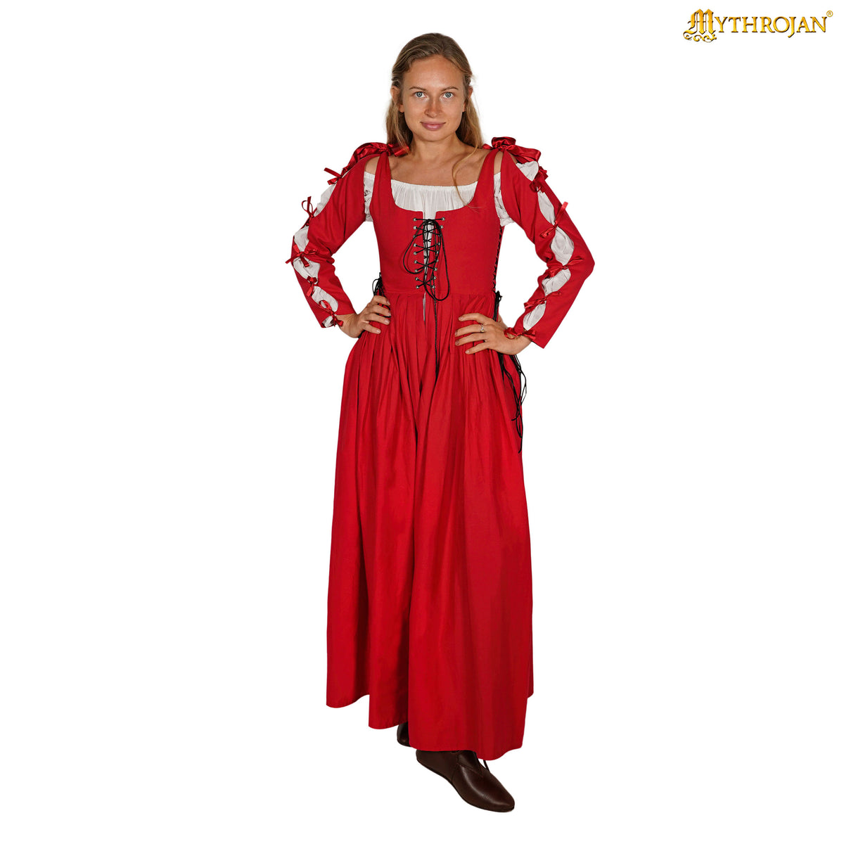 Renaissance Dress with Blouse - Red and White| Make Your Own Medieval