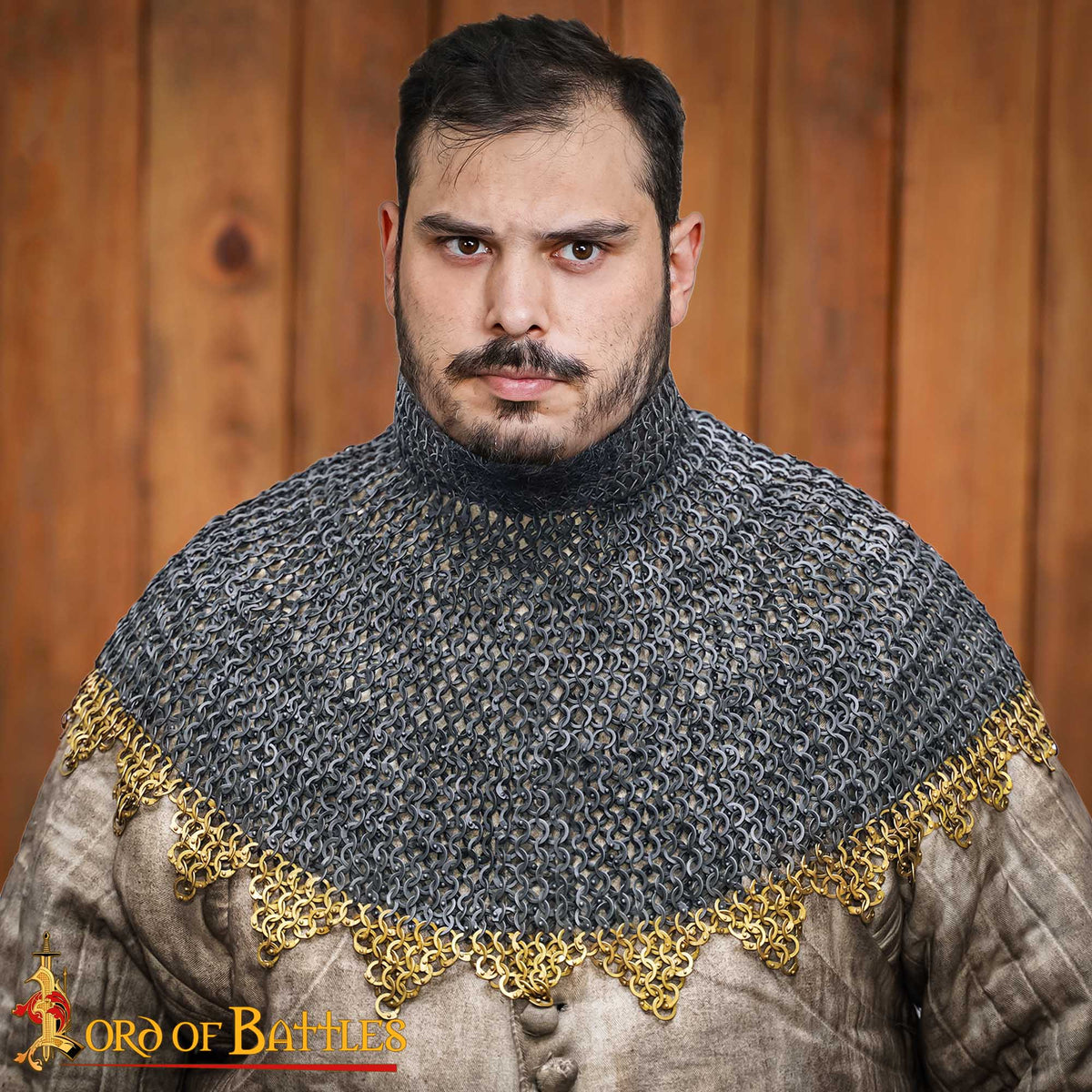 Chainmail Bishops Collar with Brass - S/M and L/XL| Make Your Own Medieval