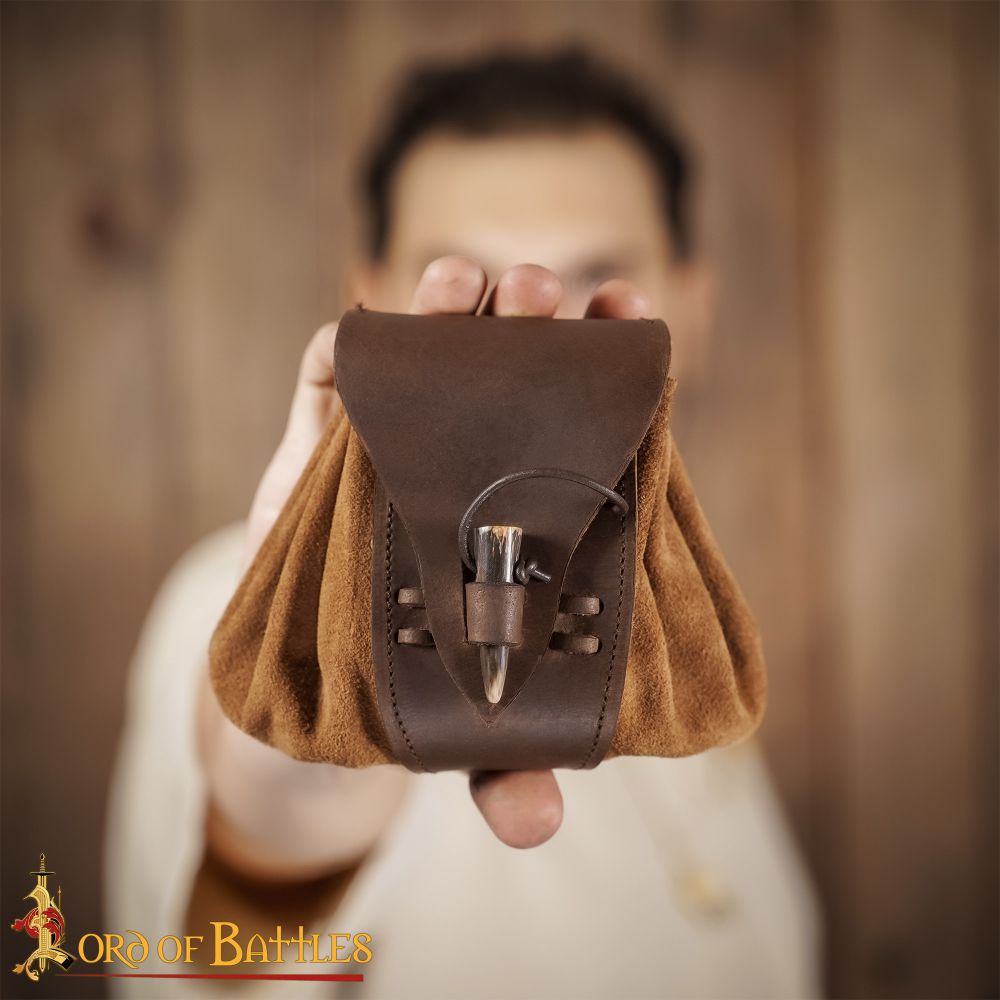 Renaissance Leather Bag with Toggle - Brown| Make Your Own Medieval