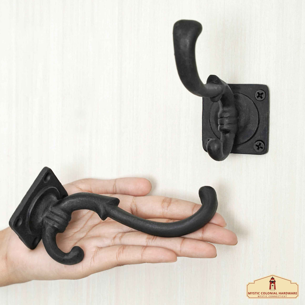 Cast Iron Wall Hook - 11.5cm S design - Pair| Make Your Own Medieval