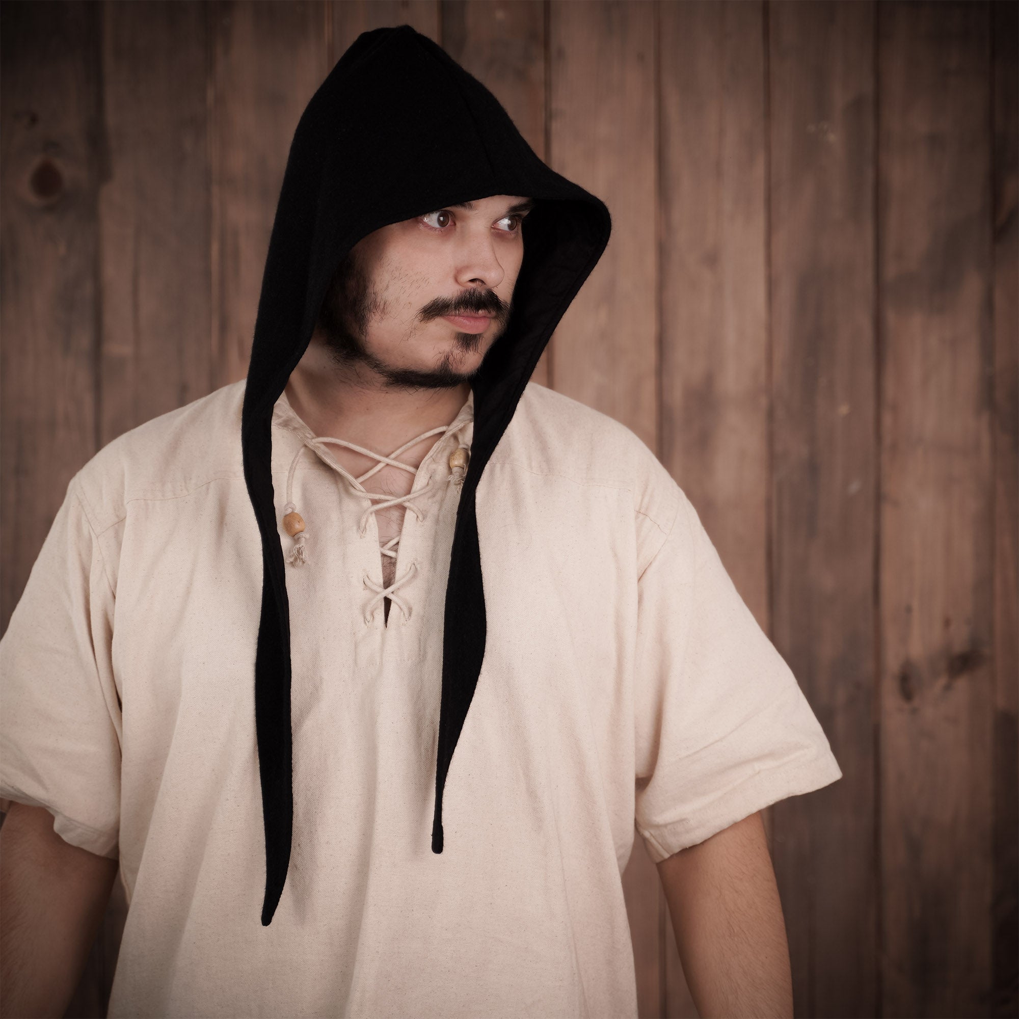 Medieval Peasant’s Cap - Black Wool| Make Your Own Medieval