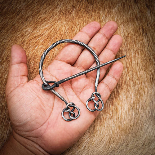 Dark Ages Horse Shoe Shaped Forged Cloak / Fibula| Make Your Own Medieval