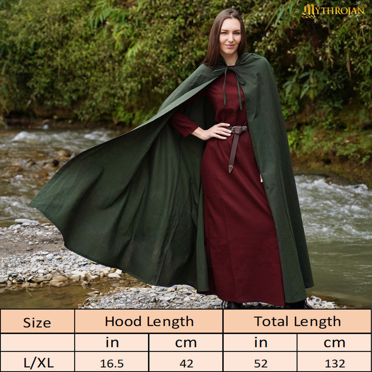 Green Viking Cloak With Hood| Make Your Own Medieval