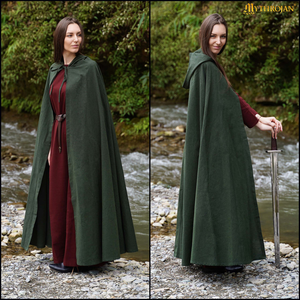 Green Viking Cloak With Hood| Make Your Own Medieval