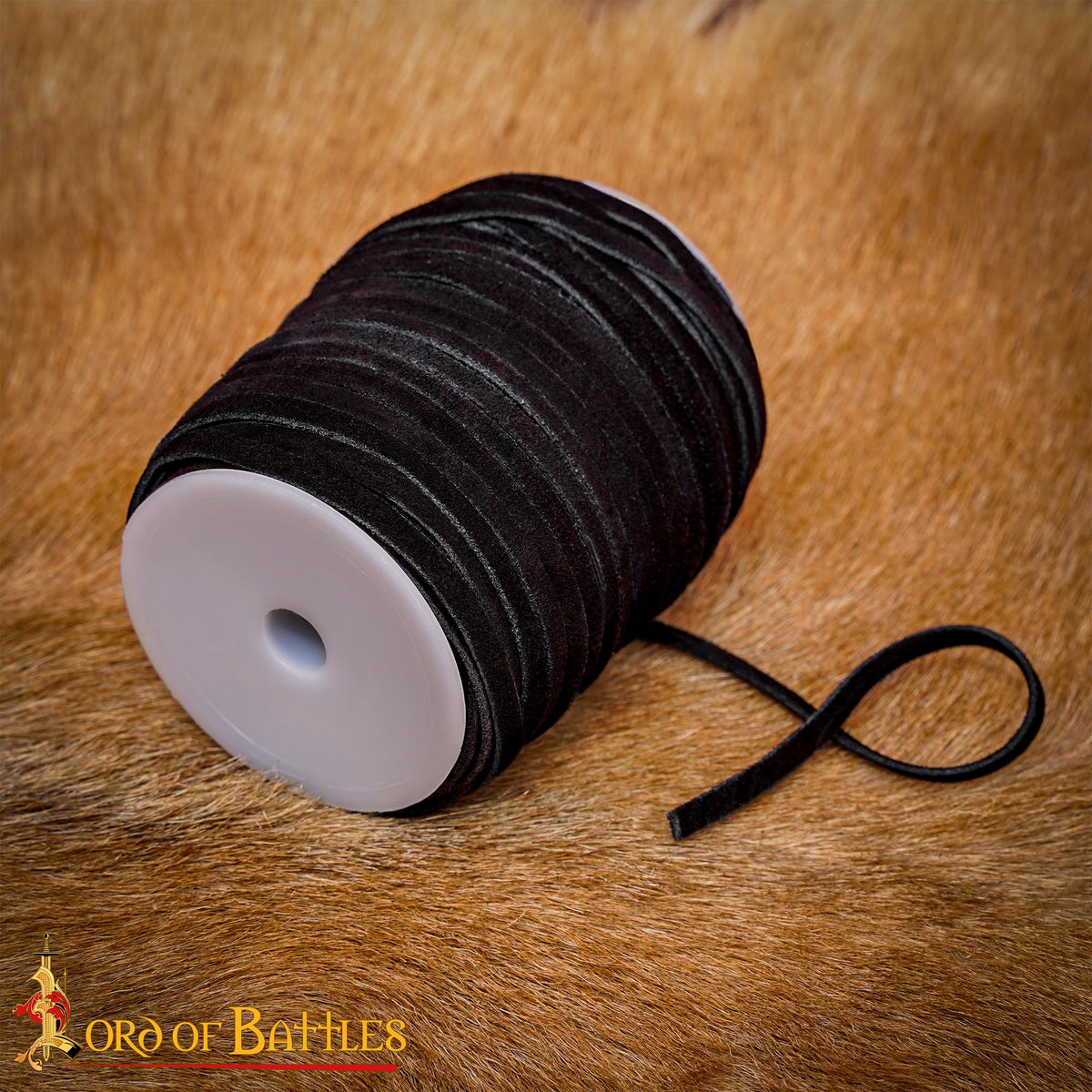 Leather Cord - Black- 5mm - 50 Meter Roll| Make Your Own Medieval