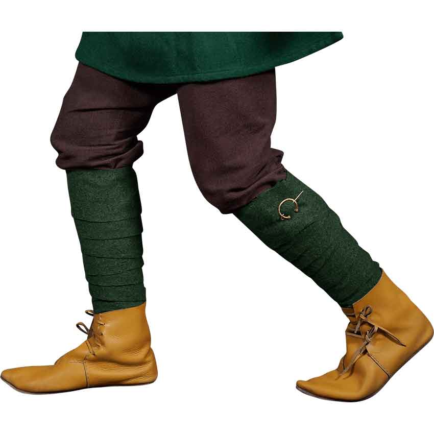 Viking Winingas – Green Wool Leg Wraps with Brass Clasps| Make Your Own ...