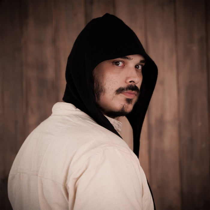 Medieval Peasant’s Cap - Black Wool| Make Your Own Medieval
