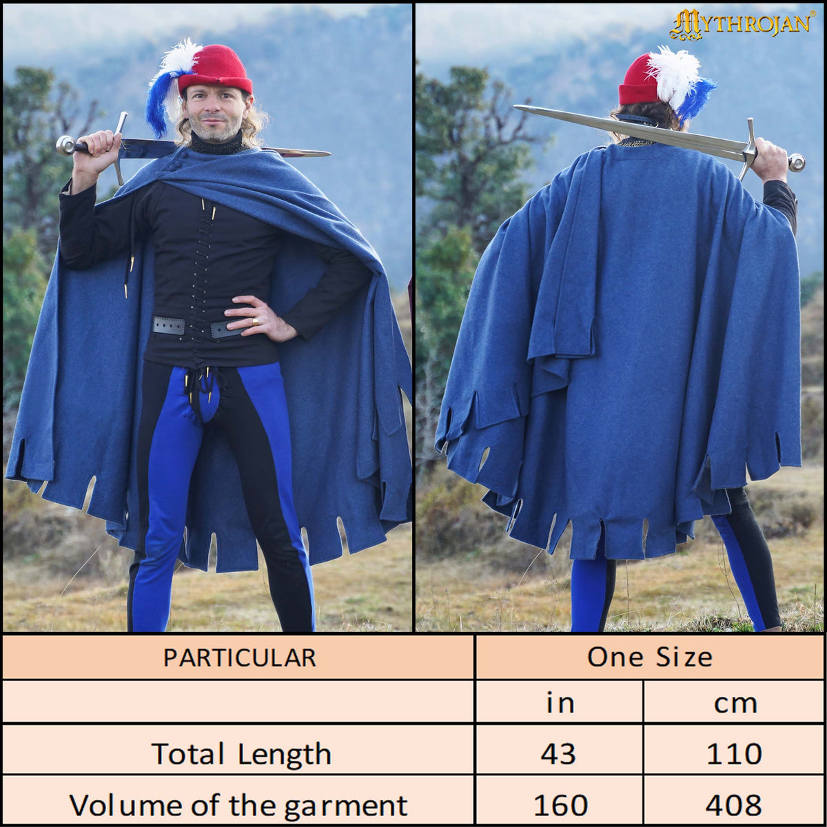 Bocksten Man Wool Cloak - Blue| Make Your Own Medieval