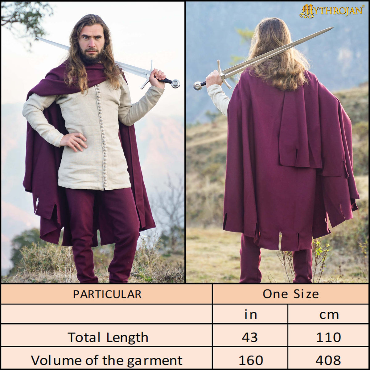 Bocksten Man Wool Cloak - Red| Make Your Own Medieval