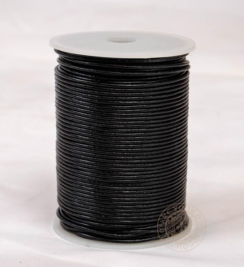 Leather Cord - Black 2.6mm Thickness - 100 Meter Roll| Make Your Own ...