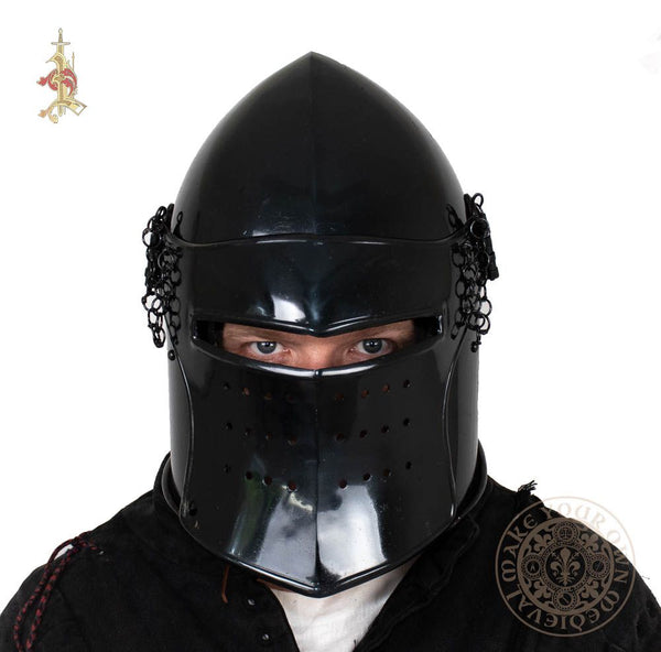 Medieval Bascinet Helm with Movable and Removable Visor- 14 gauge ...