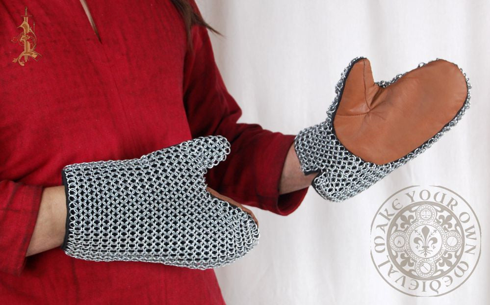Chain Mail Padded Mittens Medieval armour| Make Your Own Medieval