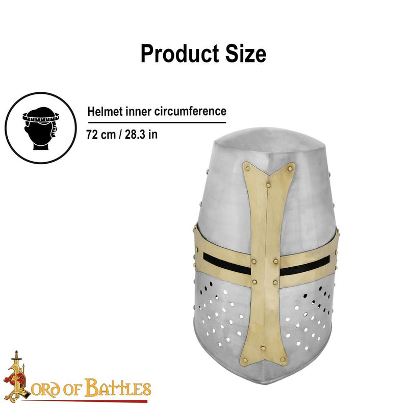 Medieval Great Helm 14th century Re-enactment combat Helm (14 Gauge ...