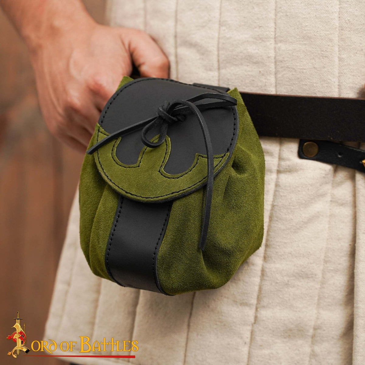 Green and Black Suede Pouch| Make Your Own Medieval