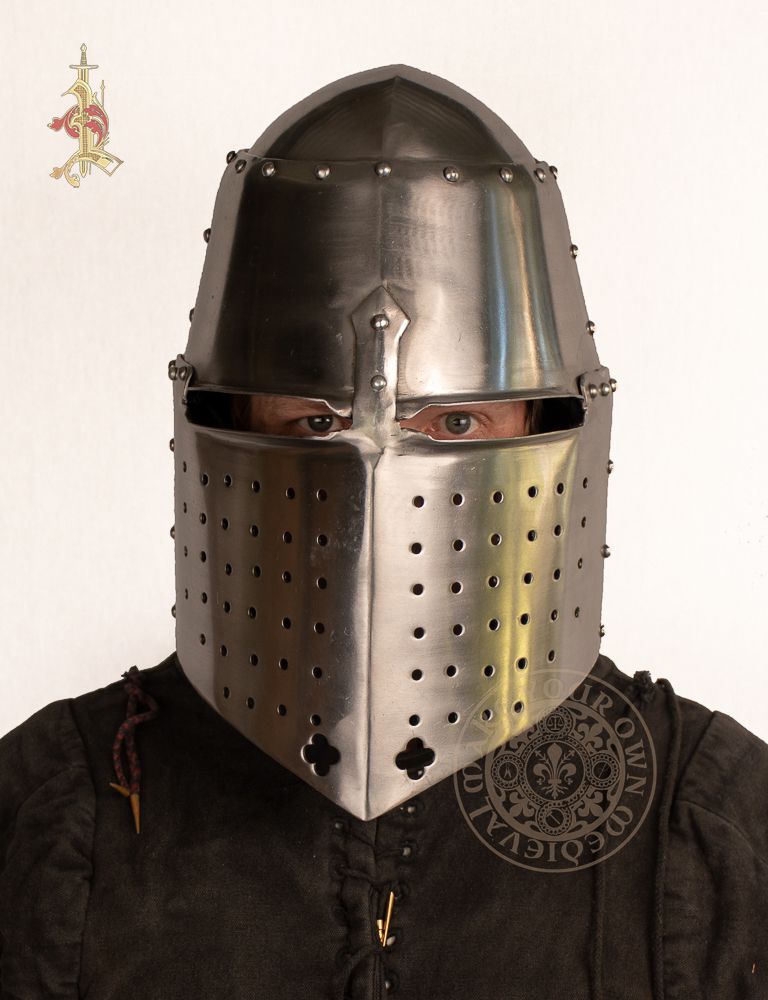 Medieval Great Helm 14th century Re-enactment combat Helm (14 Gauge ...