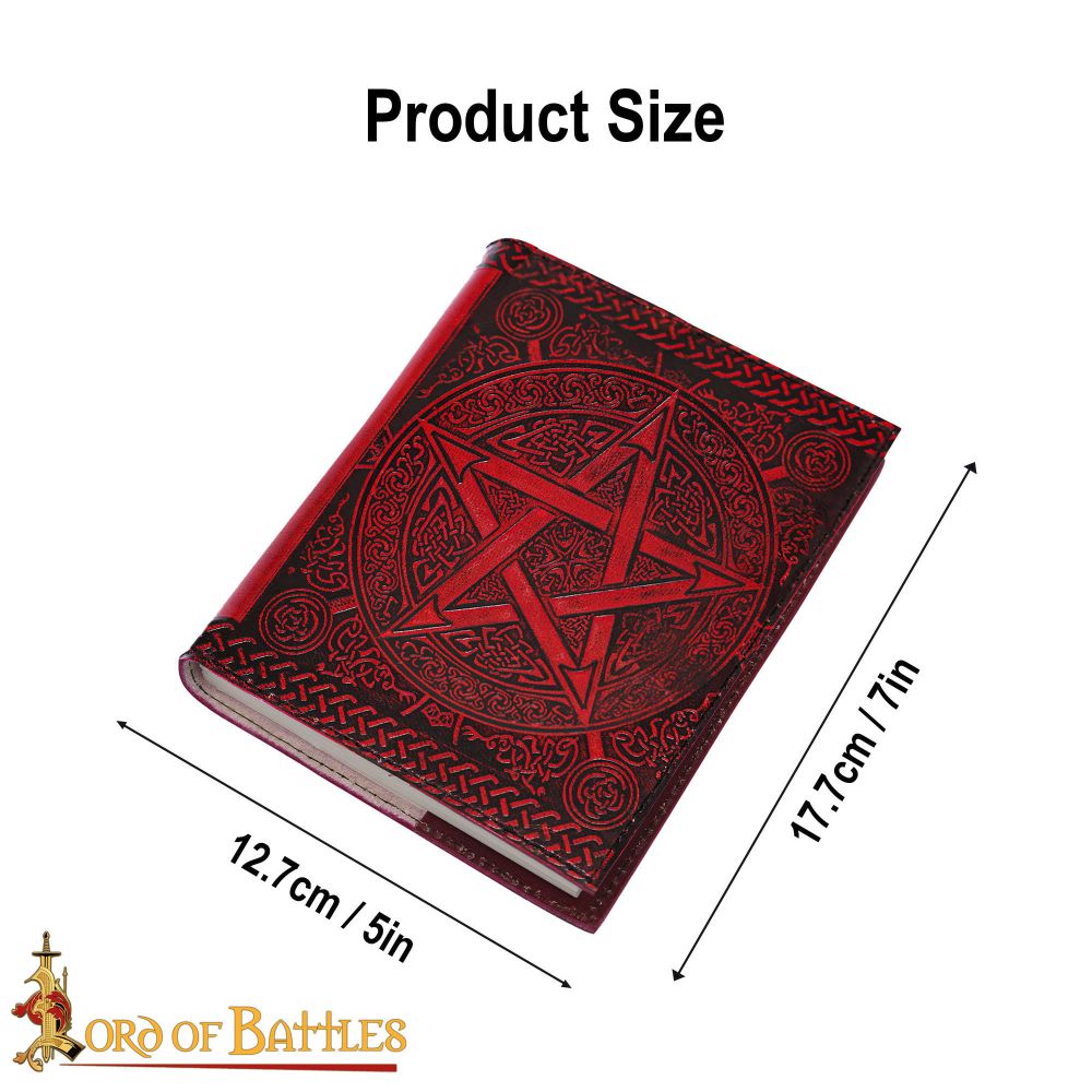 Wiccan Book of Shadows Leather Journal with Pentagram | Make Your Own ...
