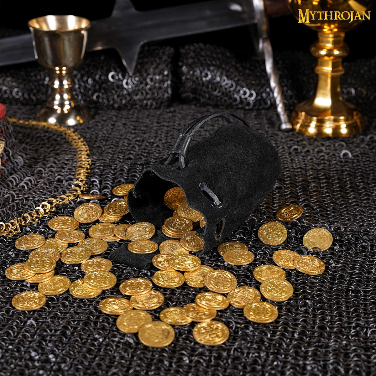 Medieval Drawstring Belt Bag – Black| Make Your Own Medieval
