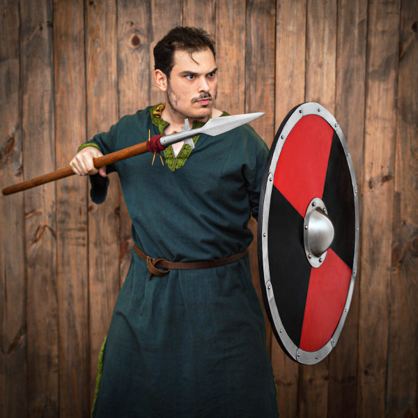 Viking Shield Round Red and Black- Full Size | Make Your Own Medieval
