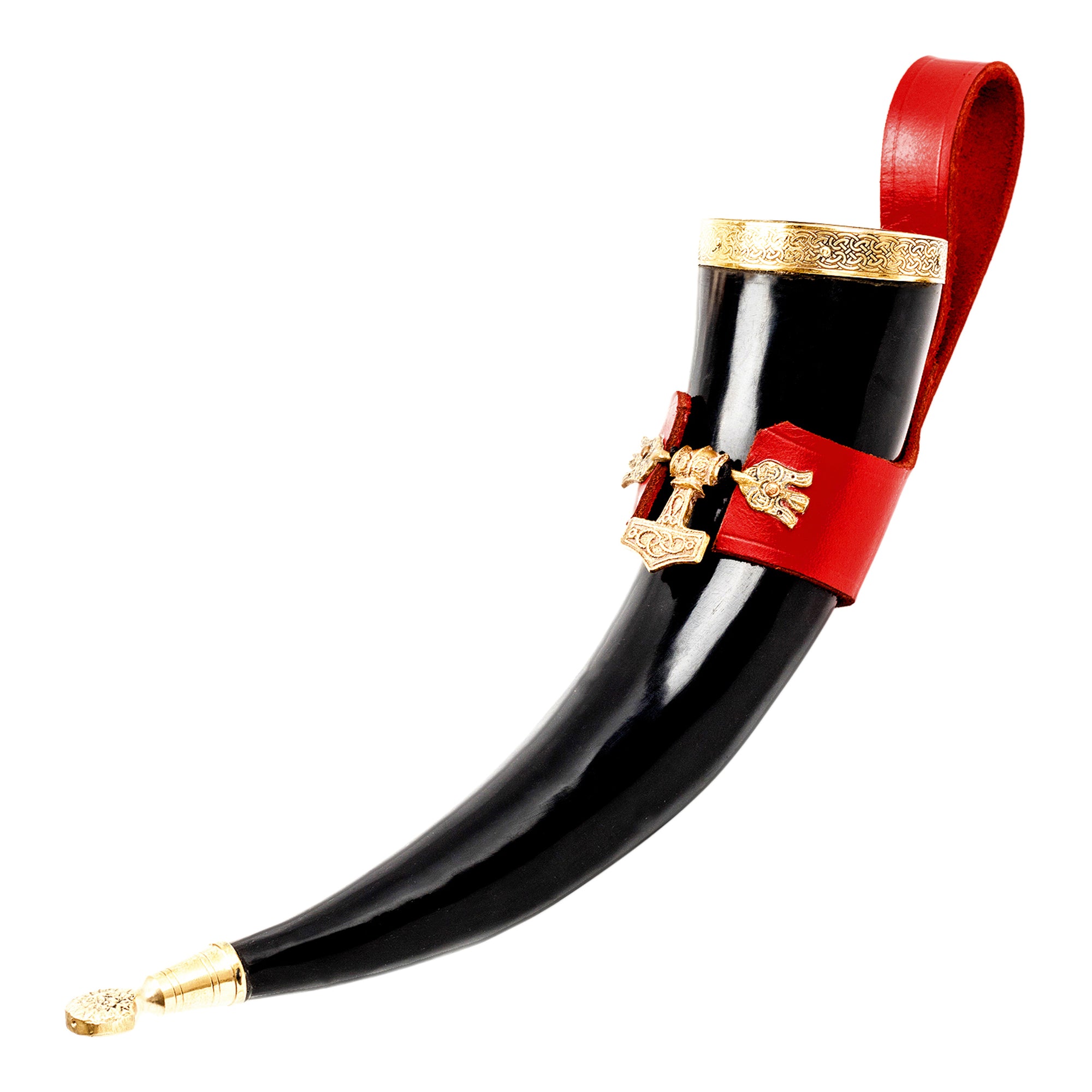 Hammer of Thor Drinking Horn with Red Leather Holder| Make Your Own ...