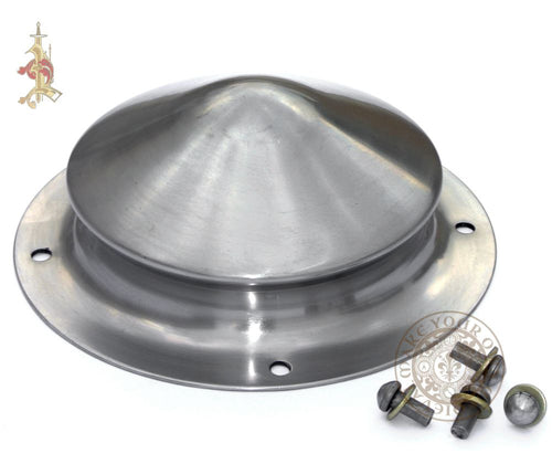 Anglo-Saxon Raised Shield Boss Polished - Medium 16 Gauge and Rivets ...