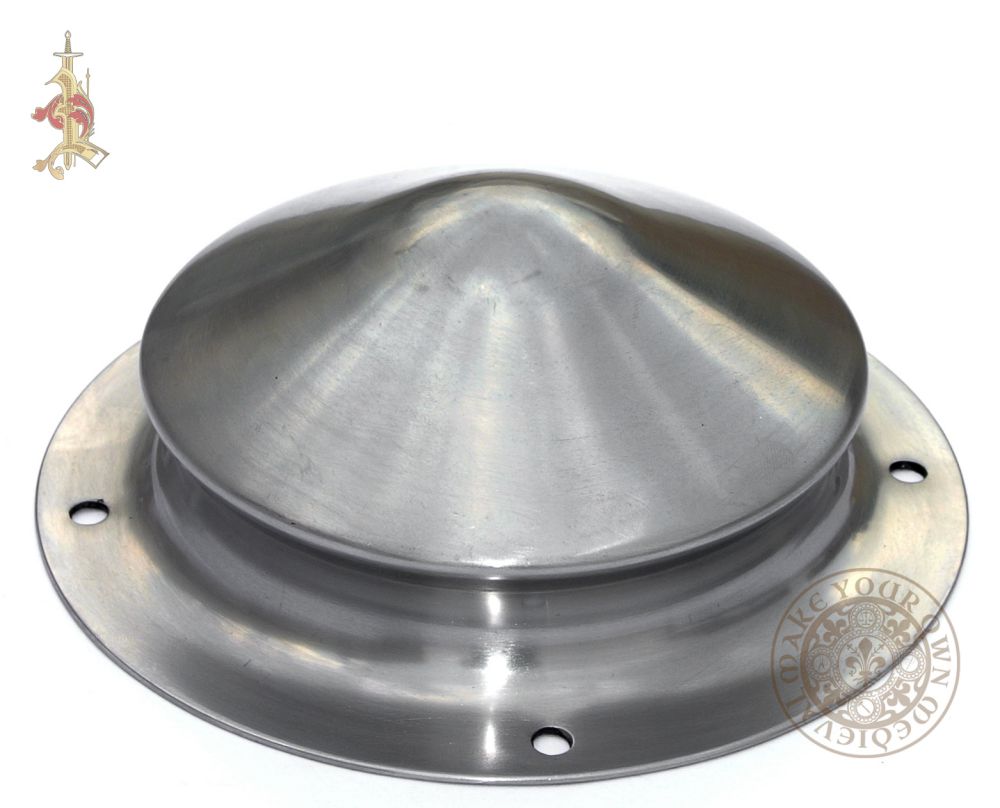 Anglo-Saxon Raised Shield Boss Polished - Medium 16 Gauge and Rivets ...