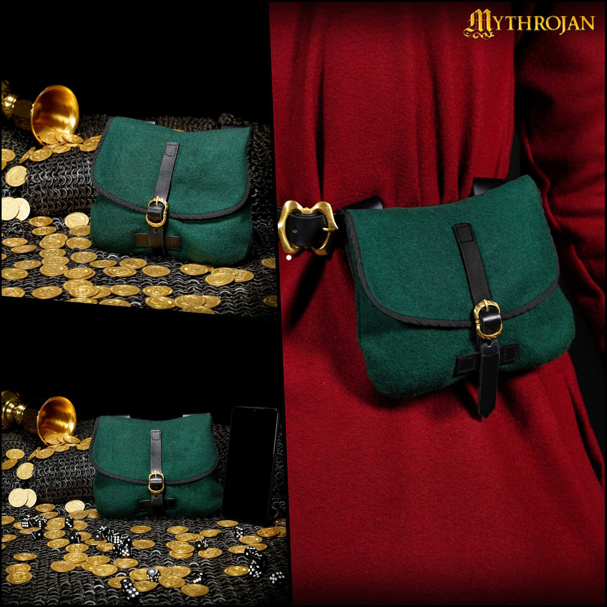 Green Wool Medieval Bag| Make Your Own Medieval