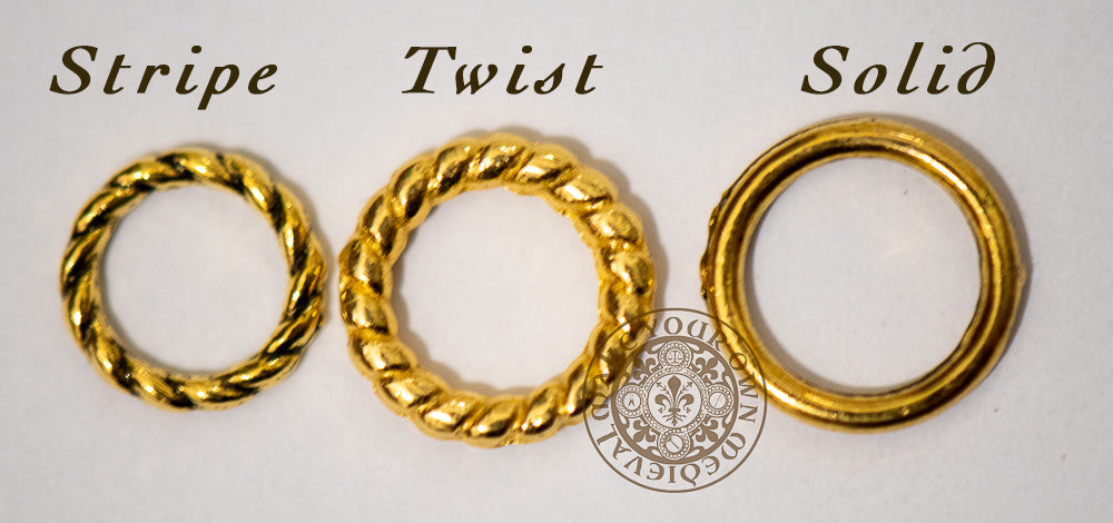 Twist Lacing Ring Gold- Set of 20| Make Your Own Medieval