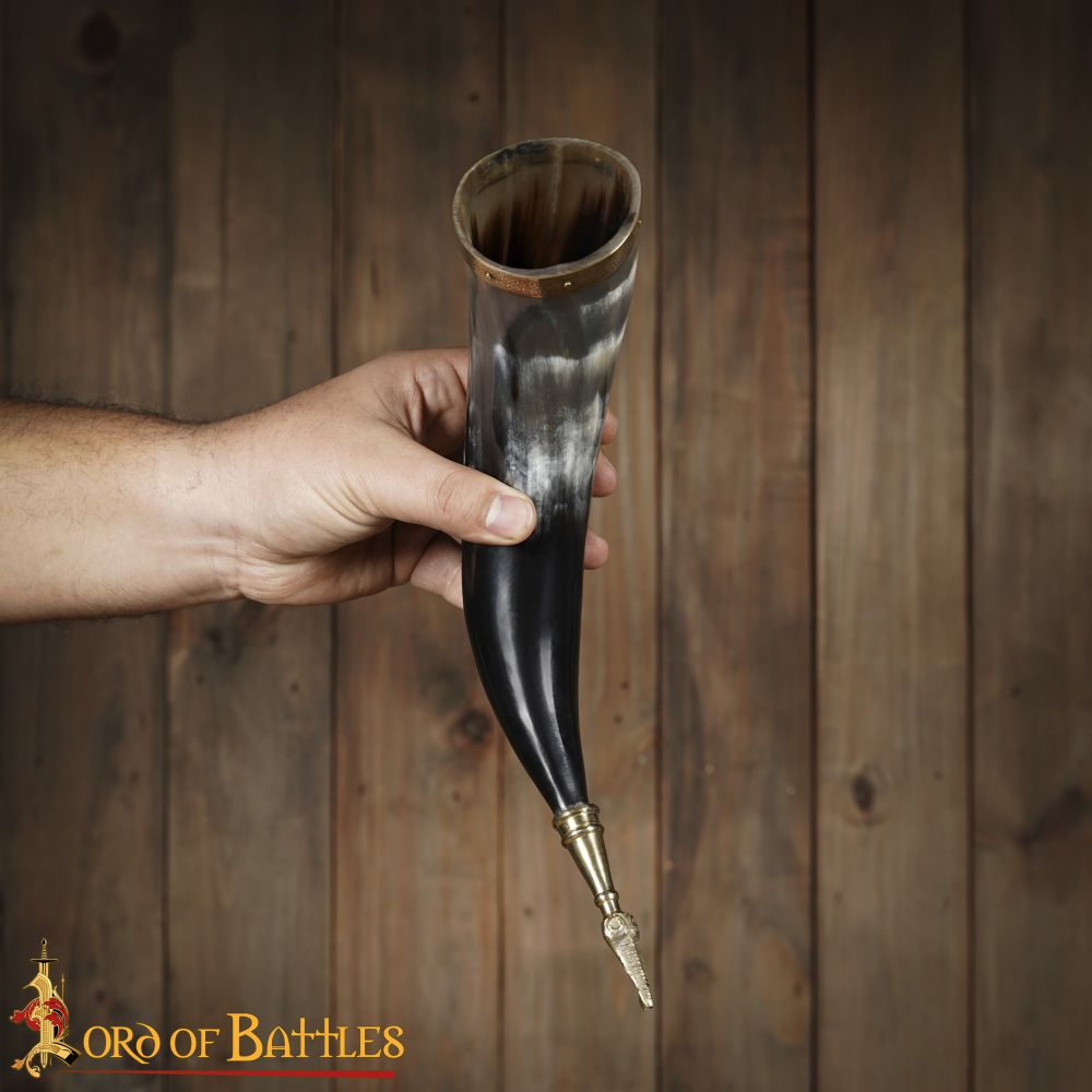 Norwegian Viking Reproduction Eagle Drinking Horn 32-38 cm (13"-15 ...