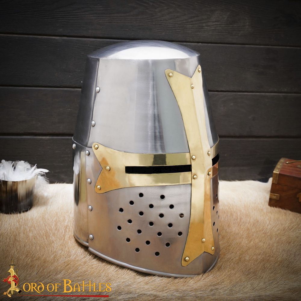 Medieval Great Helm 14th century Re-enactment combat Helm (14 Gauge ...